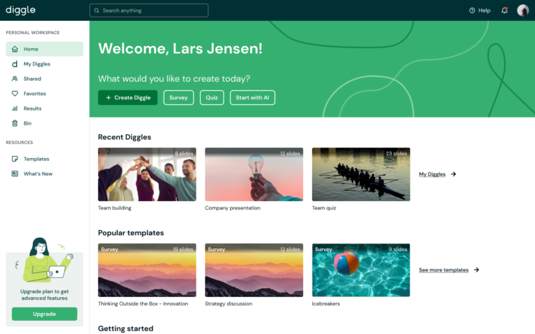 My first Diggle – Help Center